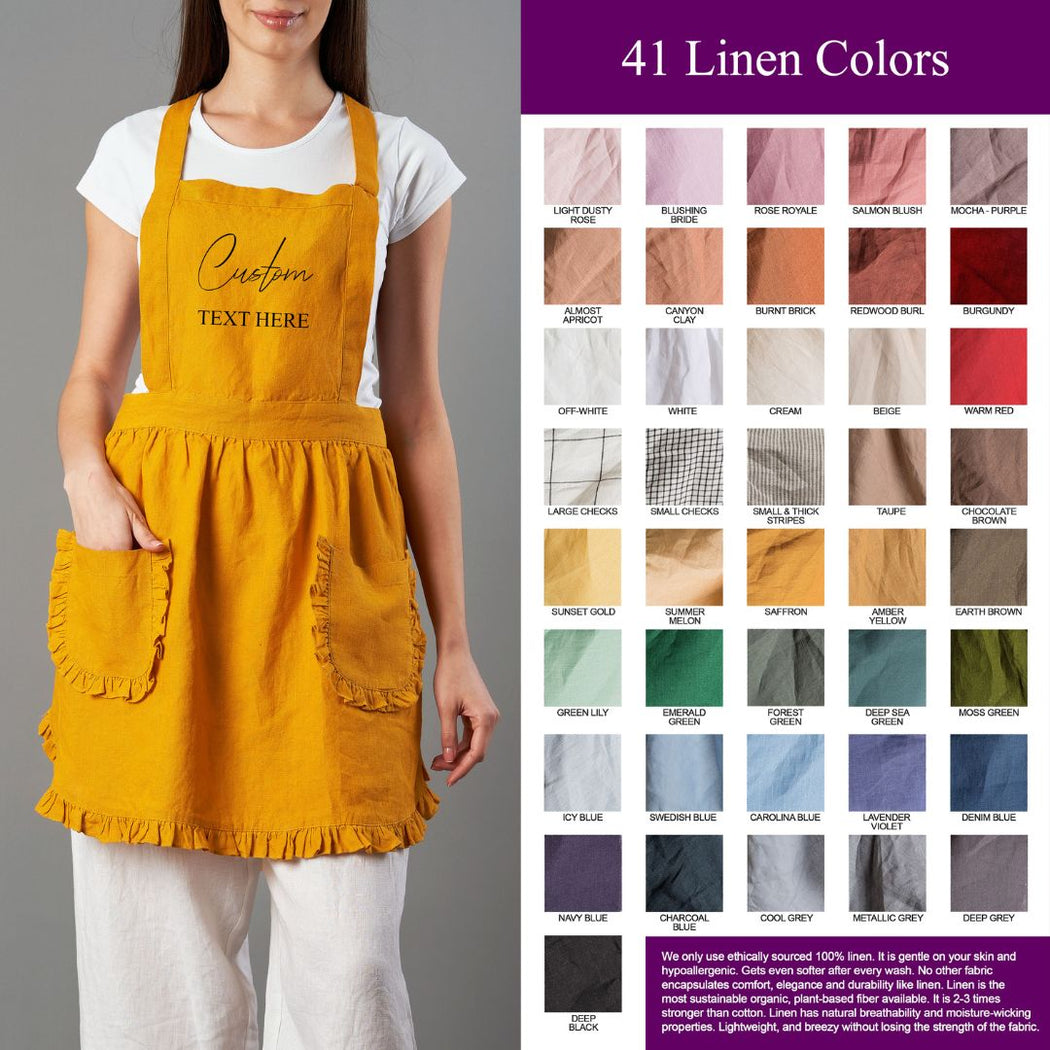 Cross Back Linen Apron – LineniaDream
